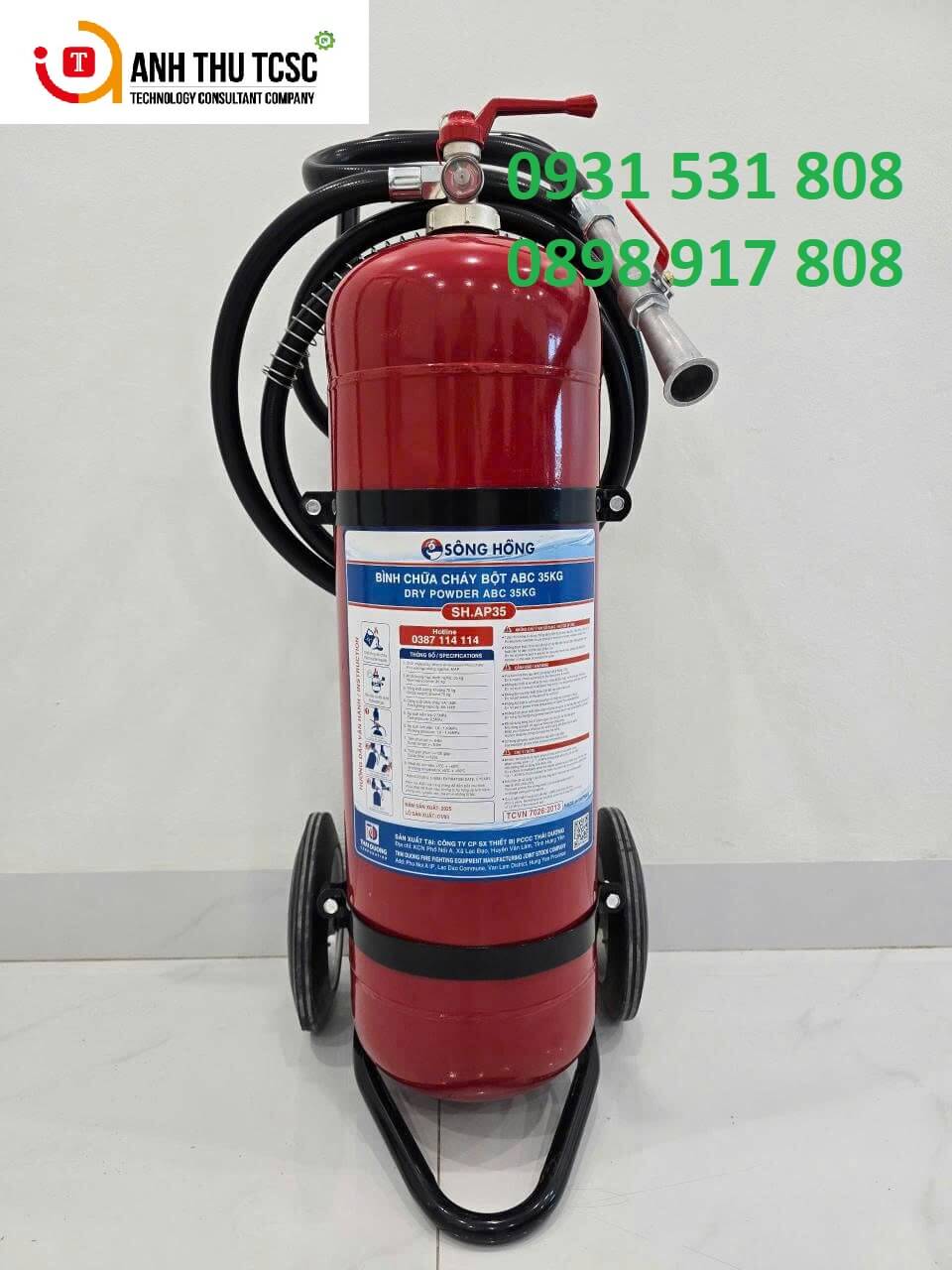 Bình chữa cháy xe đẩy bột ABC Sông Hồng 35kg - Thiết Bị Chữa Cháy Bình ...